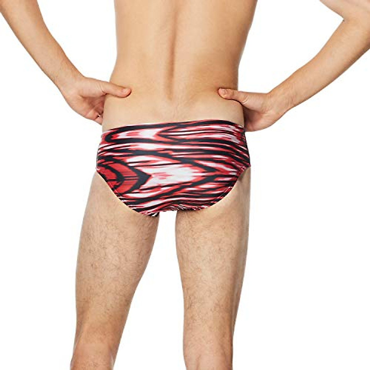Speedo Mens Swimsuit Prolt Printed Team Colors Swim Briefs, Wave Speedo Red, 32 US