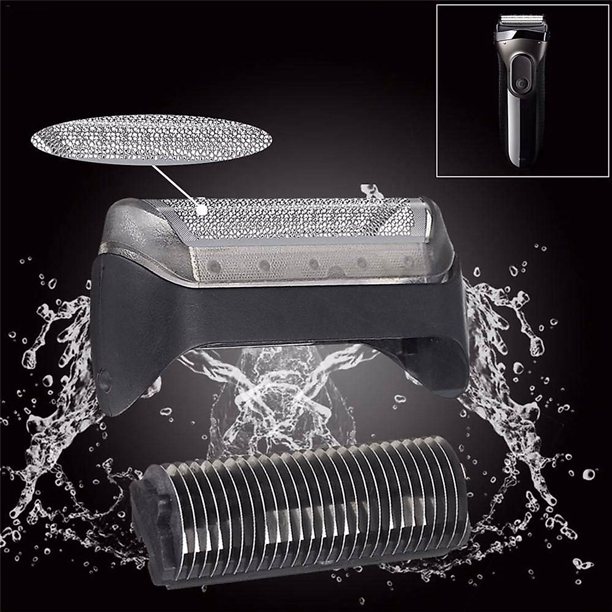 𝟮𝟬𝟮𝟯 𝙐𝙥𝙜𝙧𝙖𝙙𝙚𝙙 10B Replacement Foil & Cutter for Compatible with Bra-un Cruzer, 10B/20B 1000/2000 Series Shaver Head Set Replacement Part Compatible with 190 1735 1775 5728 5729 170S