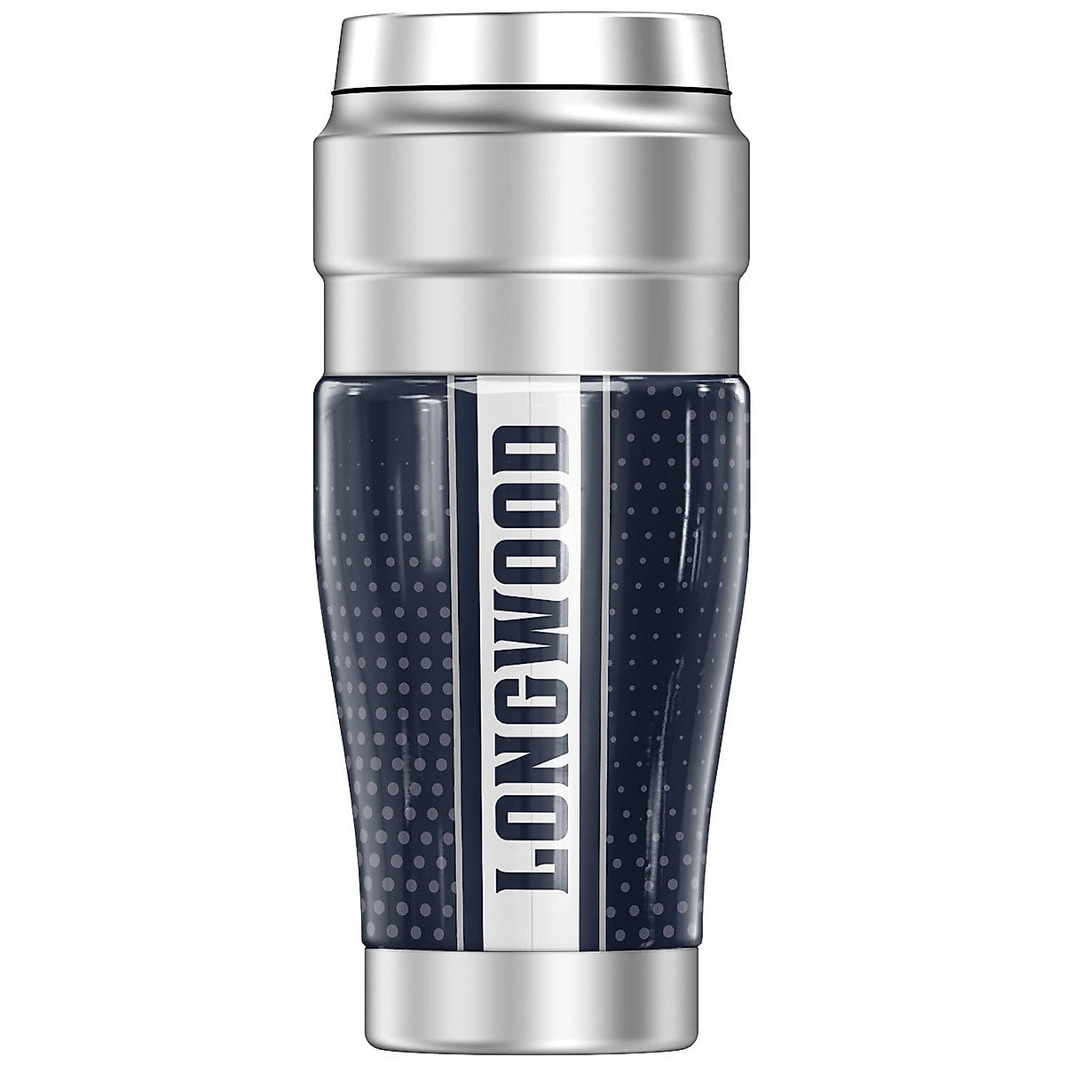 THERMOS Longwood University OFFICIAL Radial Dots STAINLESS KING Stainless Steel Travel Tumbler, Vacuum insulated & Double Wall, 16oz