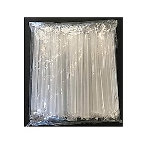 Extra Wide Individually Wrap Boba Bubble Tea Fat Drinking Straws, 7-7/8" Long, Transparent, 2250 pcs per case (2250)
