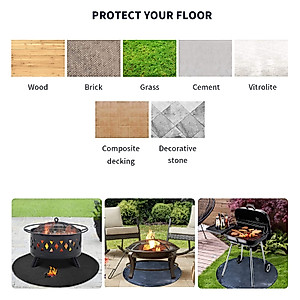 Fire Pit Mat Fireproof Mat Chimineas for Deck,Protection Grill & Patio Fire Pit Pad Hearth Rug, Fireproof Mat, Deck Protector for Wood Burning Fire Pit, Gas Fire Pit, Charcoal Grill (36 Inch)