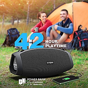 W-KING Portable Loud Bluetooth Speakers with Subwoofer, 70W Portable Outdoor Speakers Bluetooth Wireless Waterproof, Triple Passive Radiators-Deep Bass/Hi-fi Audio/DSP/42H/Power Bank/TF/AUX/EQ/Opener