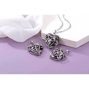 Jovivi Natural Amethyst Crystals Necklace for Women Flower Leaf Wire Wrapped Healing Crystal Heart Gemstone Pendant Necklace Natural Stone Reiki Quartz Jewelry Mothers Day Gifts