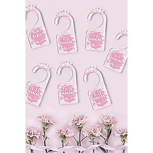 OneDream Baby Closet dividers Hanger separators - Set of 7 Baby Clothes dividers for Closet from Newborn to 24 Months, Acrylic Infant Clothes Divider (Pink)