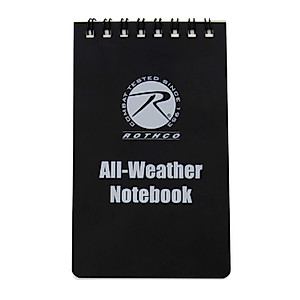 Rothco All-Weather Waterproof Notebook (3" x 5", Black)