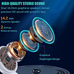 Wireless Earbuds Bluetooth Headphones V5.3,50H Playtime Ear Buds pro 2 with Portable Charging Case,Sport Earphones in-Ear Earbud with Noise Cancelling Microphone Compatible with iphone Android
