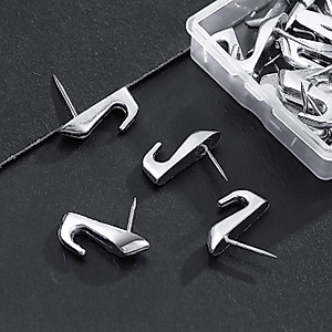 30 Pieces 20 Lbs Pin Hooks Push Pin Hangers Metal Push Pin Hooks Picture Hanging Nails for Home Office Wooden or Fabric Wall, 30 Pcs