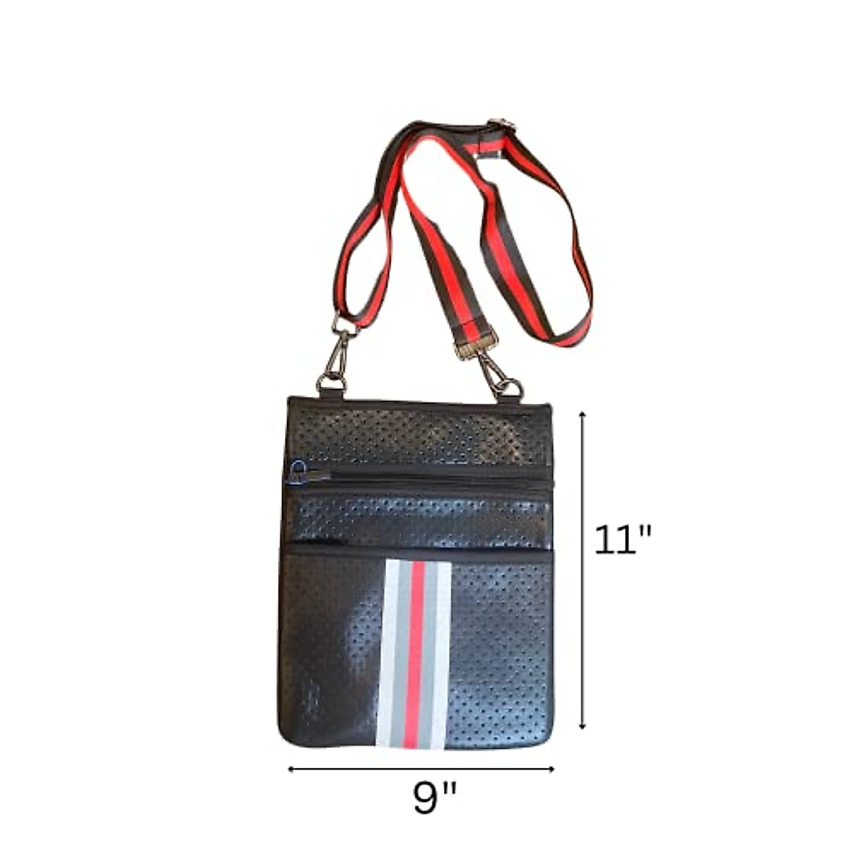 Dallas Hill Designs Crossbody Messenger Neoprene Purse for Women | Ladies Handbag | Adjustable and Detachable Shoulder Strap