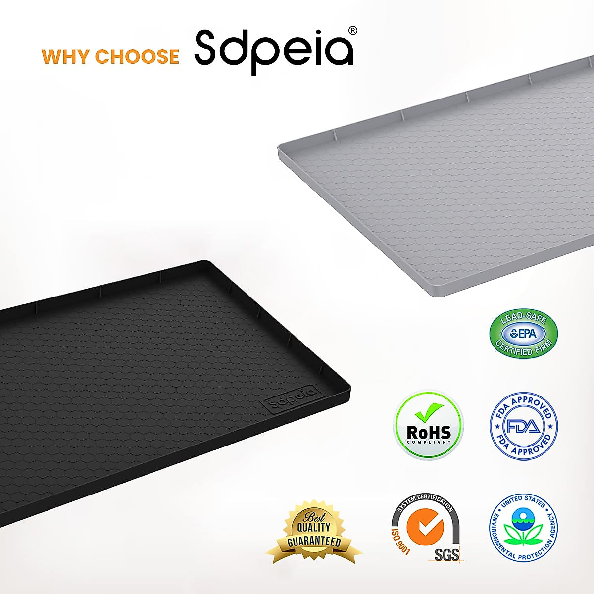 Sdpeia Under Sink Mat for [31" x 22"] Cabinet, Upgraded Silicone Waterproof Mat Kitchen Cabinet Liner Cabinet Protector Kitchen Organizers and Storage