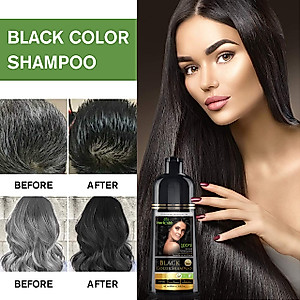 Herbishh Hair Color Shampoo Black + Moroccan Argan Hair Shampoo + Argan Hair Conditioner Kit