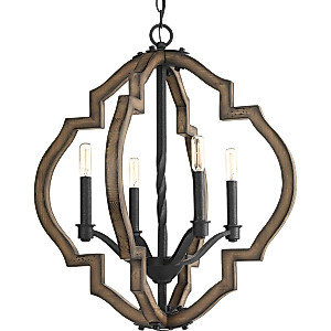 Spicewood Collection 4-Light Farmhouse Chandelier Light Gilded Iron Black