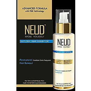 NEUD Natural Hair Inhibitor for Permanent Reduction of Unwanted Body & Facial Hair in Men & Women - Pack of 2