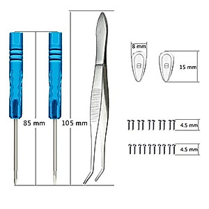 Soft Silicone Air Chamber Eyeglass Repair kit, Glasses Repair Kit, Tweezers, Glasses Nose Pads 15mm (Blue, 3 Pair)