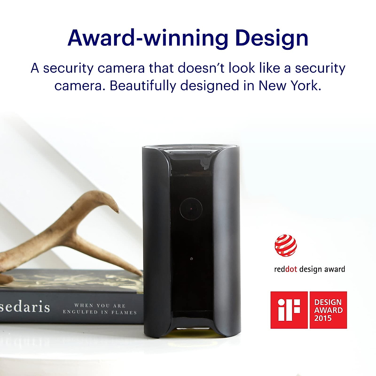 Canary View Indoor Home Security Camera 1080p HD WiFi IP | 24/7 Watch Live Video, Motion Alerts, Two-Way Talk, Night Vision, 10x Zoom, Private Mode, Works with Alexa, Google Assistant and More