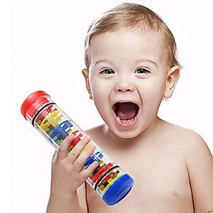 Rainmaker 8 inch Mini Rainstick for Babies Rattle Tube Rain Stick Shaker Music Sensory Auditory Instrument Toy for Baby Child Girl (8 inch)