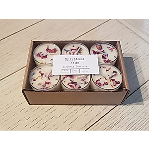 Gardenia Tuberose Natural 12ct Soy Wax Tealights Hand Poured with Fragrant/Essential Oils & Dried Flowers | Christmas Gift | Wedding Favors |