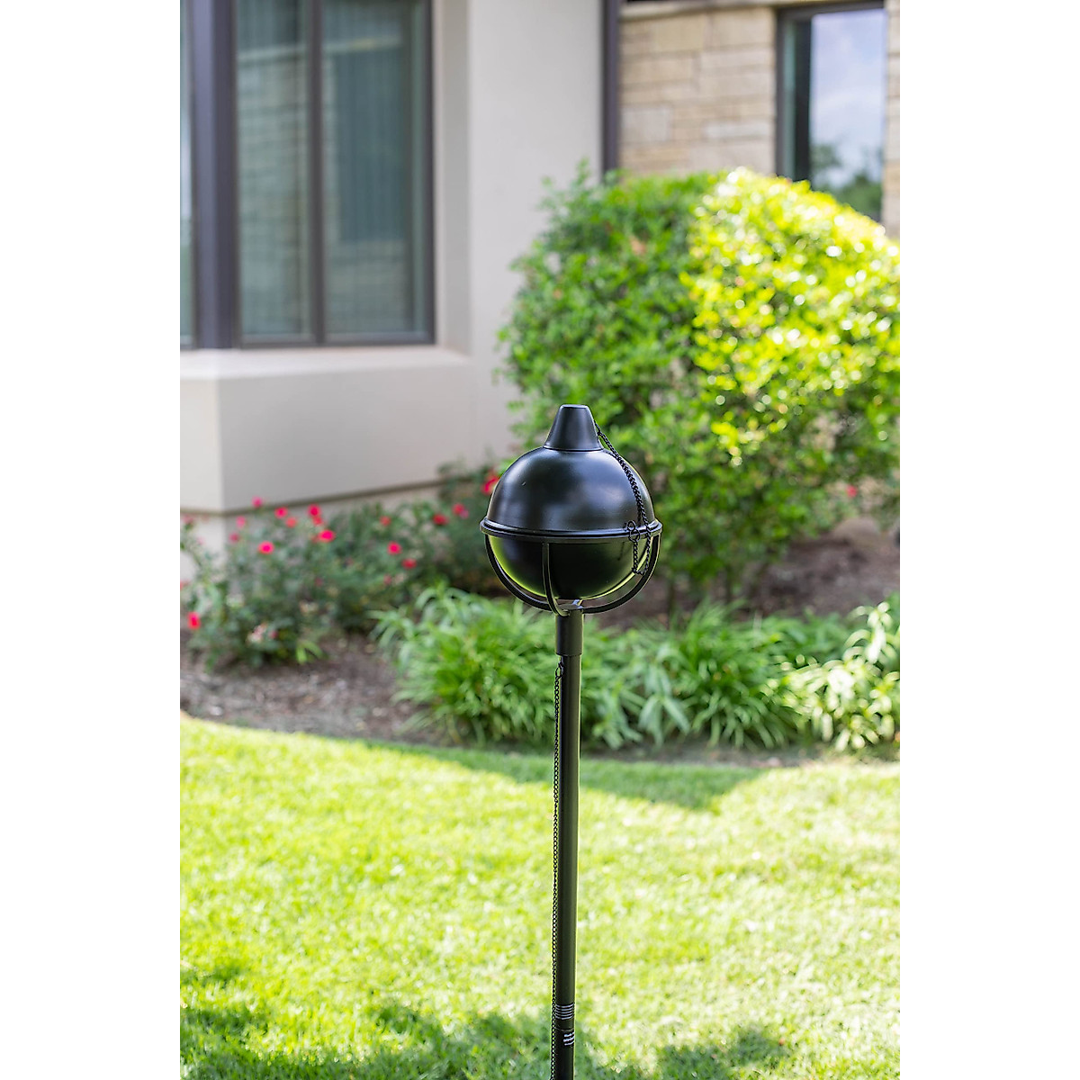 BIRDROCK HOME Outdoor Torches - Durable Construction, Modern Design, Weather Resistant, Citronella Oil Compatible, Ideal for Backyards, Patios, Pathways - Bora Bora Black, 4 Pack