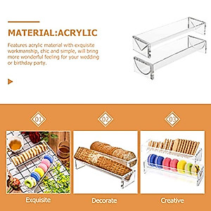 iplusmile Serving Trays Clear Tray for Serving, 2 Pack Biscuit Holder for Serving Trays, Food Display Dish Stand, Acrylic Serving Tray for Party Charcuterie Board Platter (Square) Table Tray