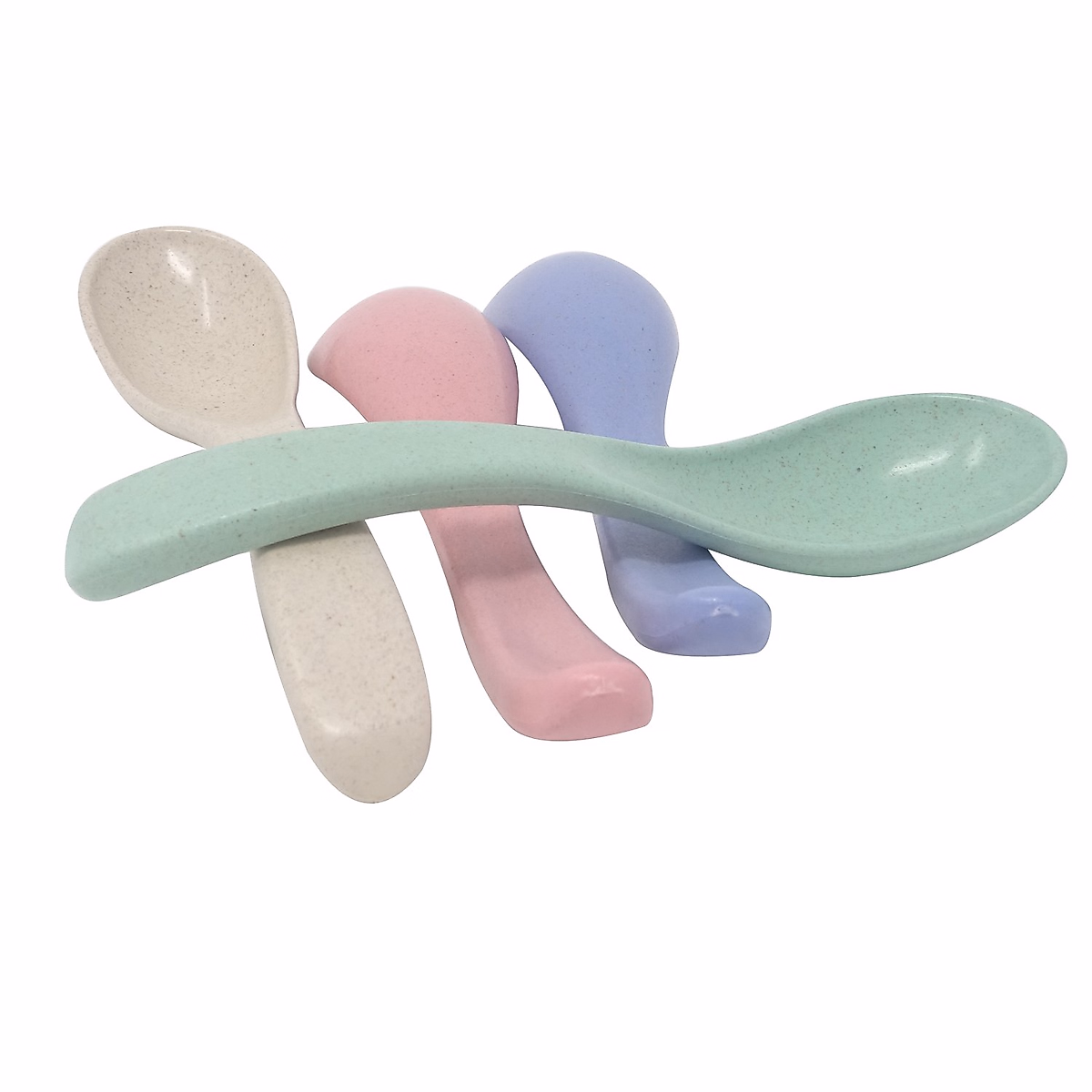 Honbay 4PCS 15cm/5.9Inch Boreal Europe Style Eco-Friendly Wheat Straw Colourful Soup Spoons Chinese WonTon Soup Spoon