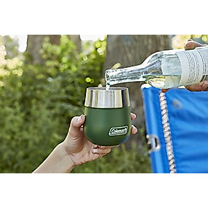Coleman Claret Vacuum-Insulated Stainless Steel Wine Glass, 13oz Outdoor Wine Glass for Camping, Tailgating, Beach, Picnic & Backyard Patio