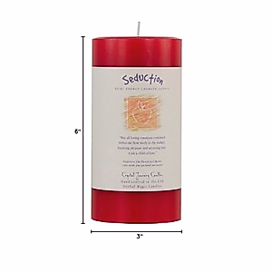 6" X 3" Crystal Journey Herbal Magic Reiki Charged Pillar Candle - Seduction