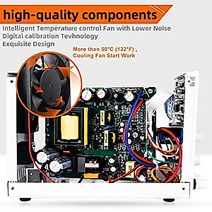 NICE-POWER DC Power Supply Variable Regulated Switching Adjustable 4-Digital Display Adjustable Lab Bench Power Supply, Output Enable/Disable Button (Side Display 30V/10V)