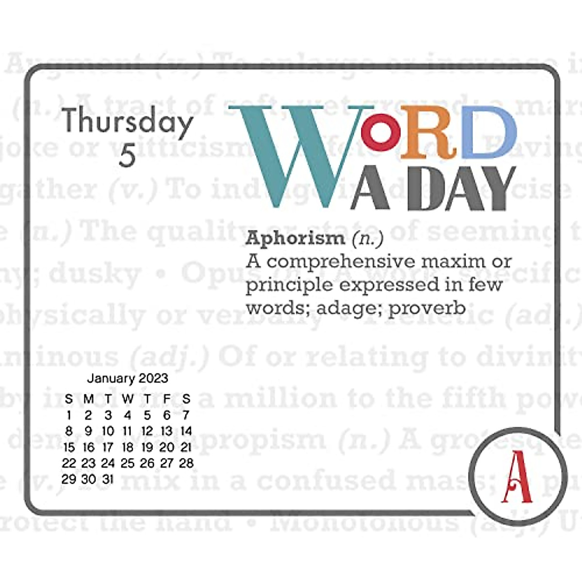 2023 Word a Day Day-at-a-Time Box Calendar
