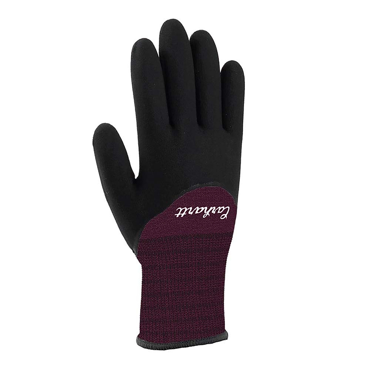 Carhartt womens Thermal Full Coverage Nitrile Grip Cold Weather Gloves, Deep Wine, 1 Count Pack of US