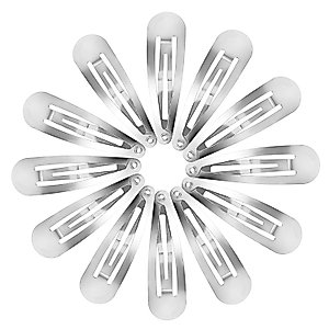 Hotop 50 Pack Snap Hair Clips Hair Barrettes for Kids, Girls and Women, 50 mm (Silver)