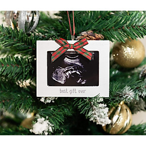 Kate & Milo Rustic Sonogram Christmas Tree Ornament, Baby Announcement Ornament, Ultrasound Picture Holiday Ornament, Baby's First Christmas, New and Expecting Parents Gift