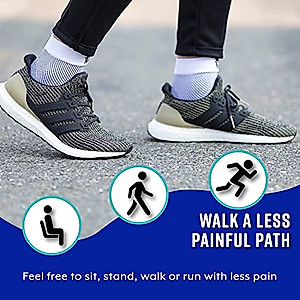 Bitly Plantar Fasciitis Compression Socks for Women & Men - Best Ankle Compression Sleeve, Nano Brace for Everyday Use - Provides Arch Support & Heel Pain Relief (Black, Medium)