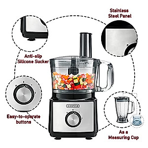 Kognita 13 Cup Food Processor Blender Combo Vegetable Chopper, Food Processor 500W with 2 Speeds Plus Pulse for Chopping, Slicing, Fine Grating, Emulsifyin, Dough, With 8-in-1 Multi-function Grinding Cup and Mixing Cup