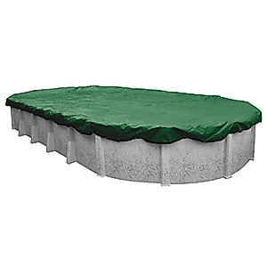 Pool Mate 501224-4-PM Professional-Grade Rip-Shield Winter Oval Above-Ground Cover, 12 x 24-ft. Pool, Meadow Green