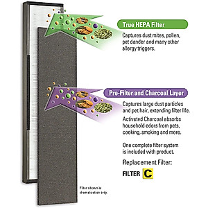 GermGuardian Air Purifier Filter FLT5000 Genuine HEPA Replacement Filter with Guardian Technologies GermGuardian Air Purifier GENUINE Carbon Filter 4-Pack