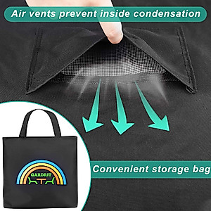 GARDRIT Upgraded Patio Furniture Covers, 100% Waterproof Round Table Chair Set Cover, 600D Heavy Duty Tear-Resistant Anti-Fading Outdoor Furniture Set Covers, 84" DIA x 27.5 H'' Black