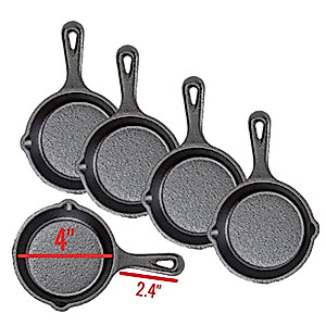 Bruntmor Pre-Seasoned Cast Iron Pan 3.5 Inch Mini Skillet Bundle - Nonstick Frying Pan Heavy Duty Cast Iron Pot | Chef Quality Pans for cooking |For Indoor & Outdoor Use Grill, Stovetop, Oven Safe