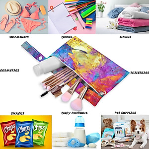 visesunny Abstract Lion Face Animal 2Pcs Wet Bag with Zippered Pockets Washable Reusable Roomy Diaper Bag for Travel,Beach,Daycare,Stroller,Diapers,Dirty Gym Clothes,Wet Swimsuits,Toiletries