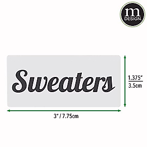 mDesign Steel Clip-On Basket and Bin Tags for Closet Storage, Metal Hanging Holders for Cabinet, in-Drawer, Shelf, and Racks - Set of 8 + Adhesive Labels - Soft Brass