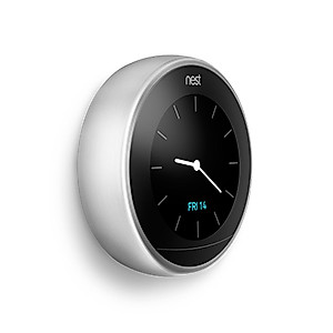 Google Nest Learning Smart Thermostat - 3rd Generation - Stainless Steel T3007ES Bundle with Google Nest Temperature Sensor T5000SF + elago Wall Plate Upgraded Wall Mount Cover - Matte White