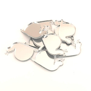 Super Cool Creations Snail Shaped Crafting Mirrors, Set of 10, Many Colours, Shatterproof Acrylic, Mocha Brown, Pack of 10 x 8cm