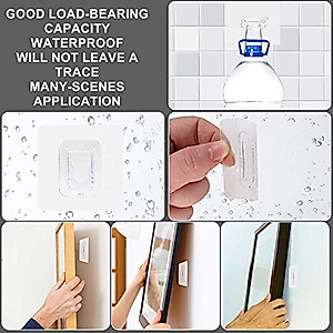 Double Side Adhesive Hooks 24 Pack Wall Hooks Heavy Duty 13.2 lbs Max, Self Adhesive Hooks Waterproof Sticky Hooks for Bathroom, Kitchen, Picture Hanging Hook