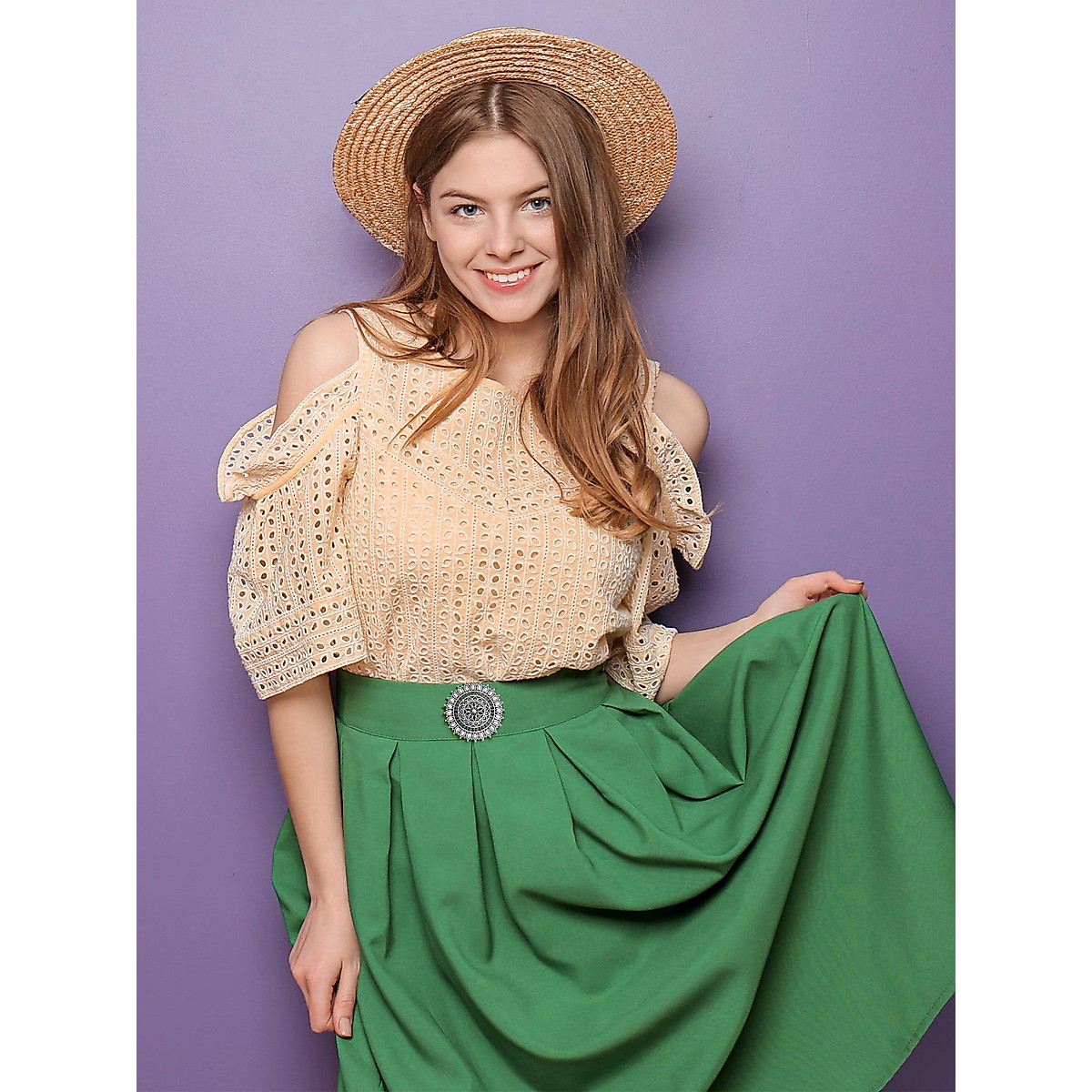 5 Pcs Dress Cinch Clips Set Cardigan Clip Retro Brooch Clips Sweater Collar Clip for Women Girls Dress Shirt Shawl Coat (Silver)