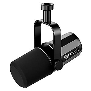 FDUCE SL40X XLR Dynamic Microphone for Vocal Recording, Podcasting, Gaming, Live Streaming&Broadcasting, All Metal Cardioid Mic, Voice-Isolating Technology -Black