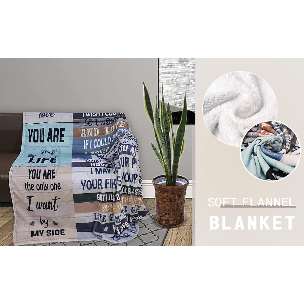 WSYEAR Mothers Day Birthday Gifts for Wife from Husband,Wife Birthday Gift Ideas,Mother Day Wedding Anniversary Birthday Romantic Gifts for her,Wife Blanket 60X50