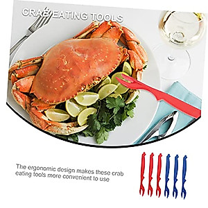 SWOOMEY 6pcs Crab Eating Tool Lobster Claw Lobster Pick Crab Opener Tools Blue Outfit Kitchen Utensil Sets Lip Gloss Set Crab Needles Crab Eating Gadgets Kitchen Tools Plastic Walnut Blush