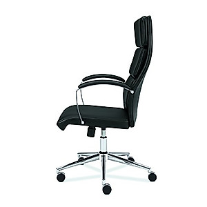 HON Executive Task Chair - High Back Leather Computer Chair for Office Desk, Black (VL105)