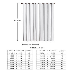 Black Out Window Curtains Floral Printed - 2 Panels Thermal Curtain Drapes Insulated Window Treatments for Bedroom Living Room, W 27.5 x L 39 inches Chrysanthemum Flower Red Black White, One Pair