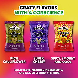 Vegan Rob's Cauliflower Puffs Clean & Sustainable with a Great Veggie Taste - Plant-Based & Gluten Free Healthy Snacks for Kids & Adults - 4 Count (3.5 Ounce)