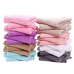 24 Pack Baby Washcloths - Ultra Soft Absorbent Wash Cloths for Baby and Newborn, Gentle on Sensitive Skin for Face and Body, 8" by 8", Light Color