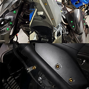 BELOMI Motorcycle Fairing Bolt Kit, 177pcs M5 M6 Motorcycle Windscreen Screws, Aluminum Fasteners Fairing Bolts Nut Clips Kit, Mounting Kits Washers Nuts Screws Assortment for Sport Bikes (Sky Blue)